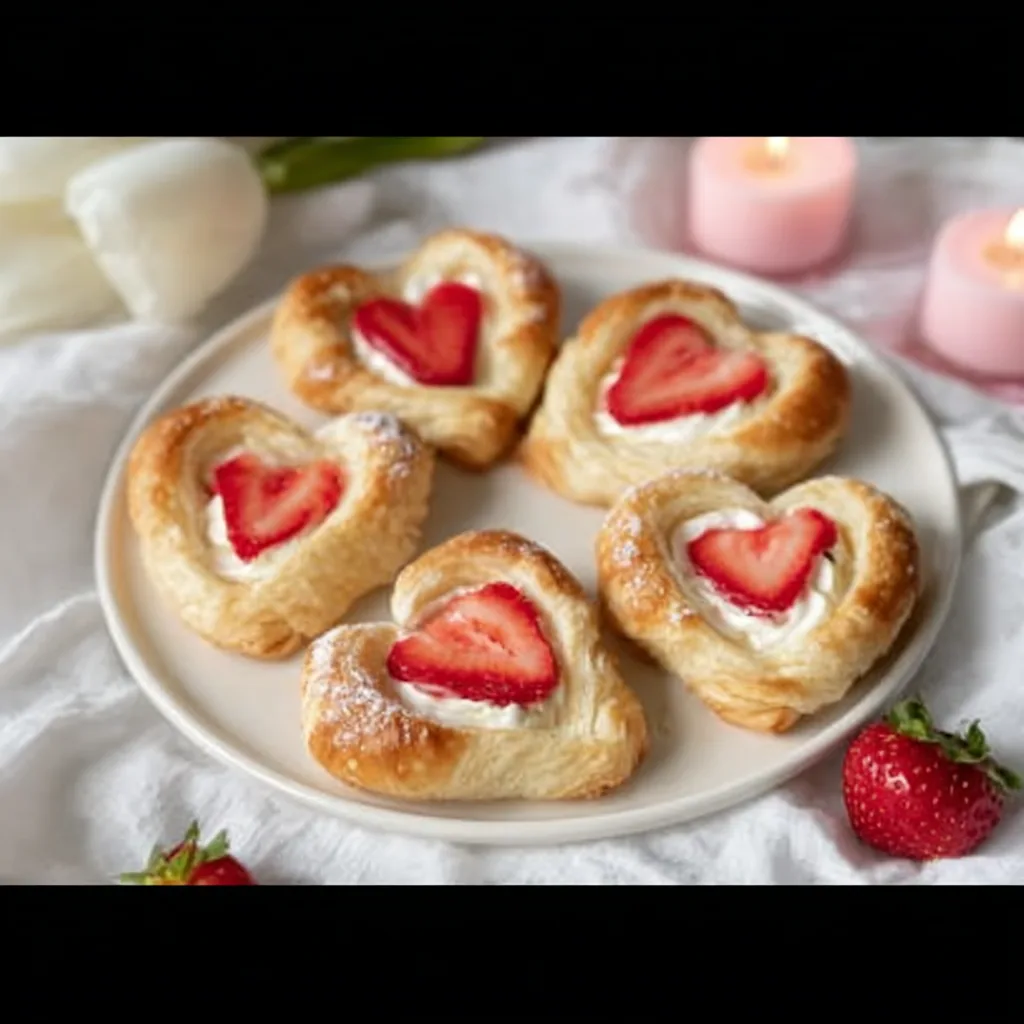 Sweetheart Strawberry Danishes: Fresh & Delicious!